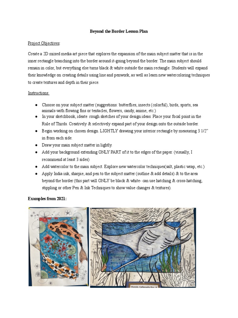 Beyond The Border Lesson Plan | PDF | Drawing