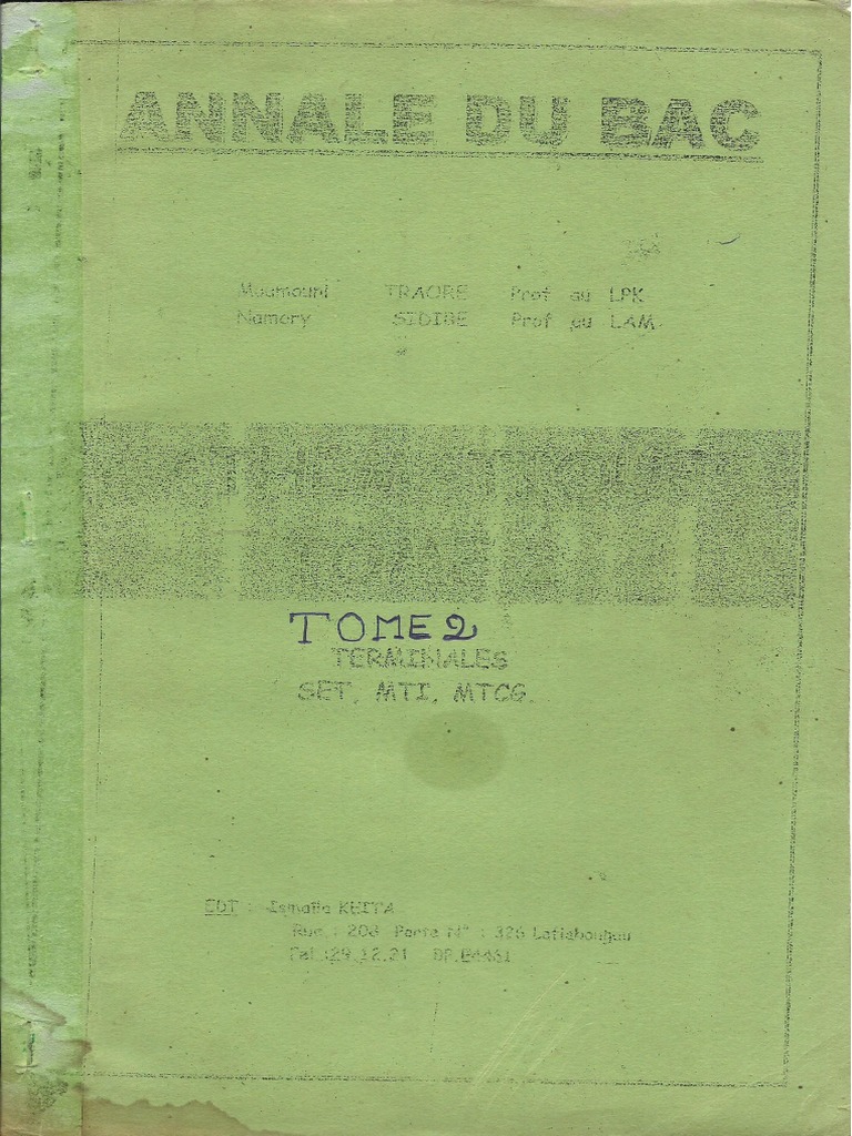 Brochure Annale Du BAC-T2 | PDF
