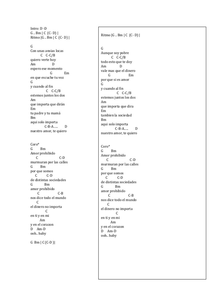 Amor Prohibido - Selena | PDF