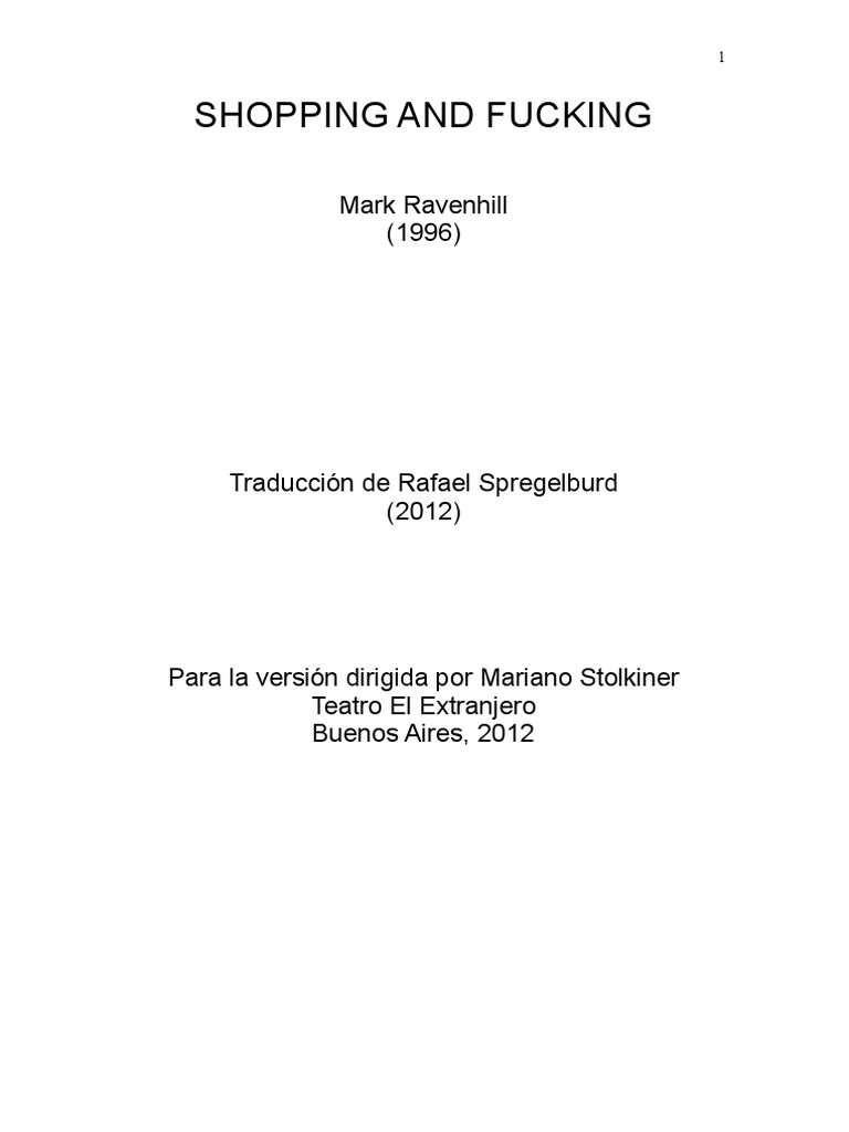 Shopping and Fucking de Mark Ravenhill | PDF