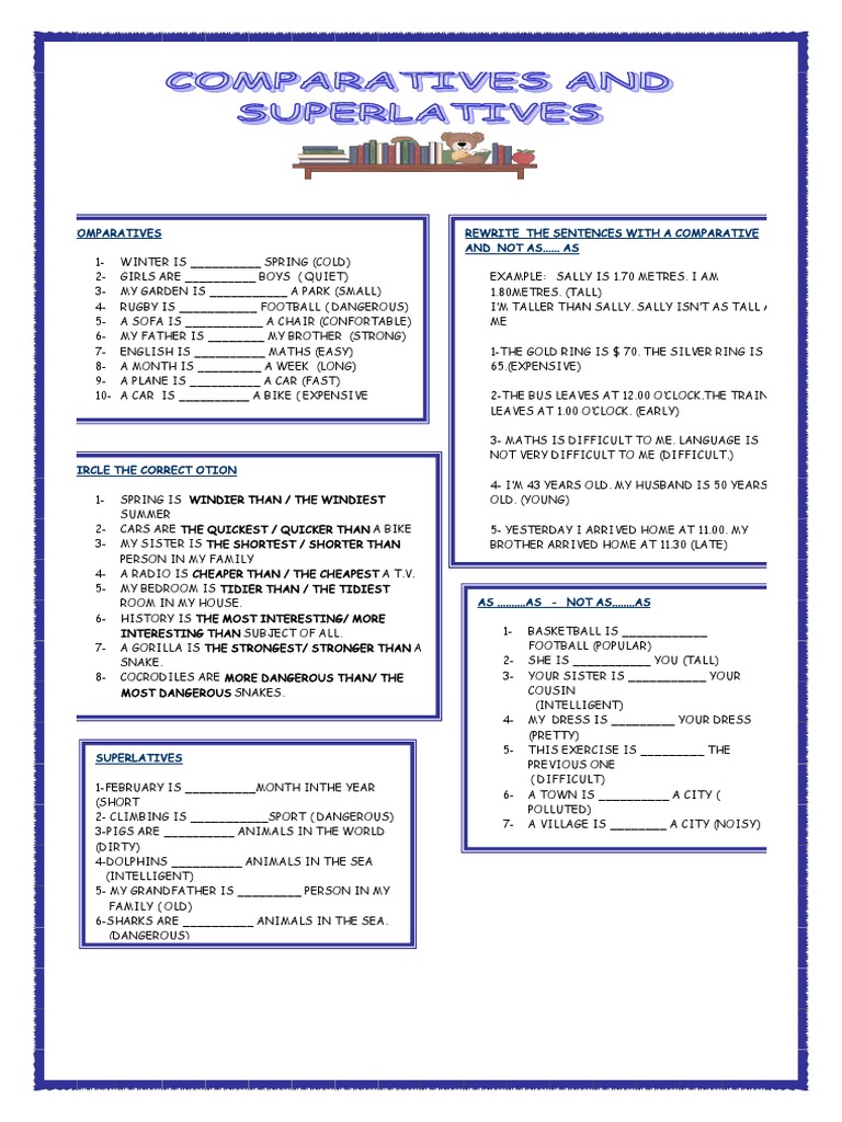 Comparatives and Superlatives Fun Activities Games - 3546 | PDF