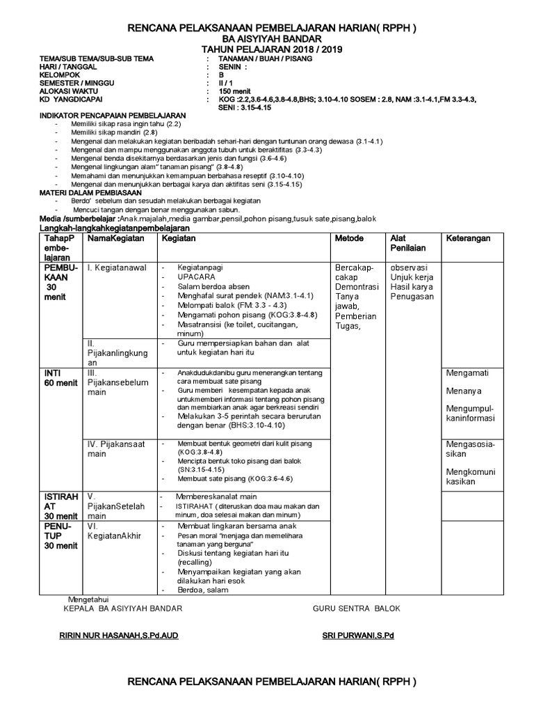 RPPH Semester II Kel B k13 Ba New | PDF