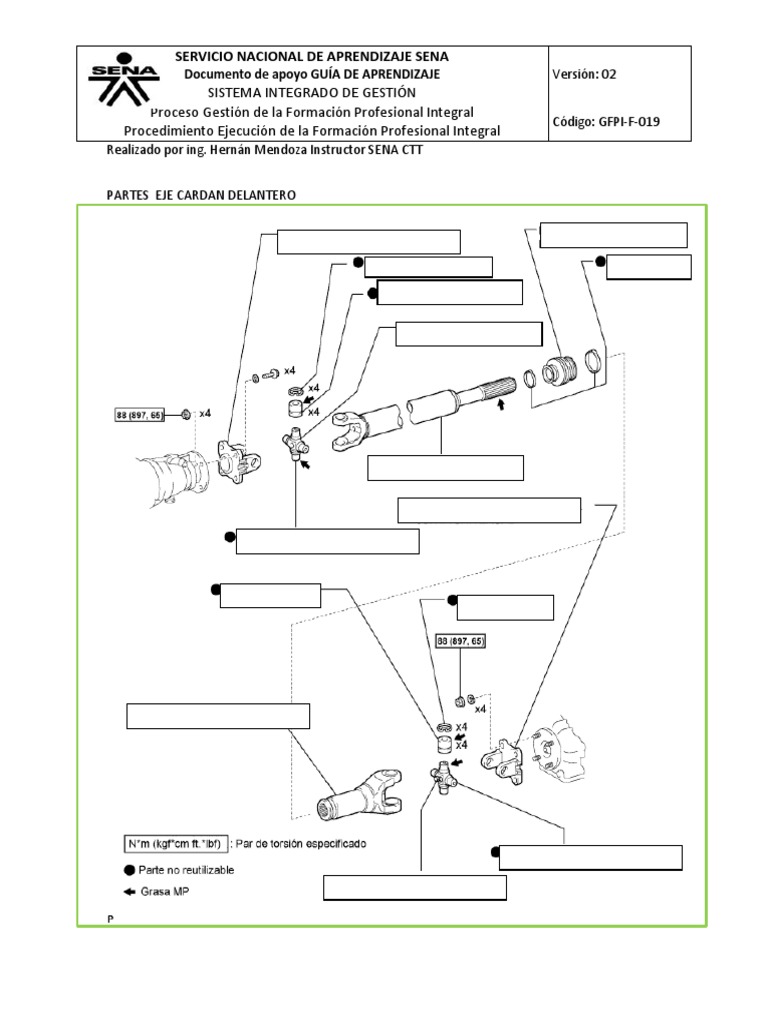 Partes Ejes de Transmision Cardan (Aprendices) | PDF
