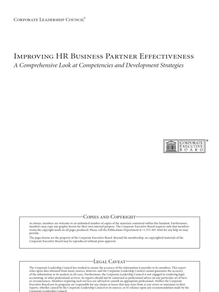 Improving HR Business Partner Effectiveness: A Comprehensive Look at ...