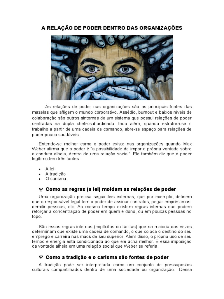 As relações de poder nas organizações: causas, consequências e soluções ...