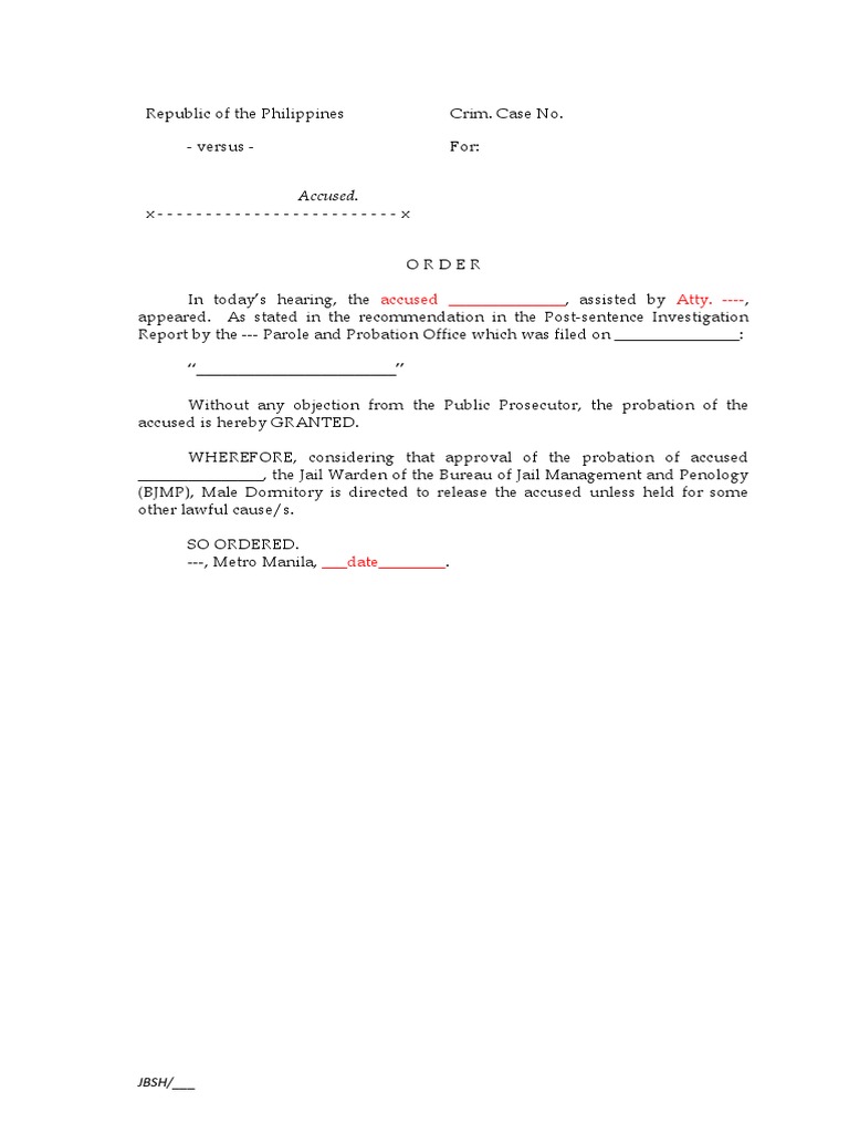 Hearing On Post Sentence Investigation Report | PDF | Law