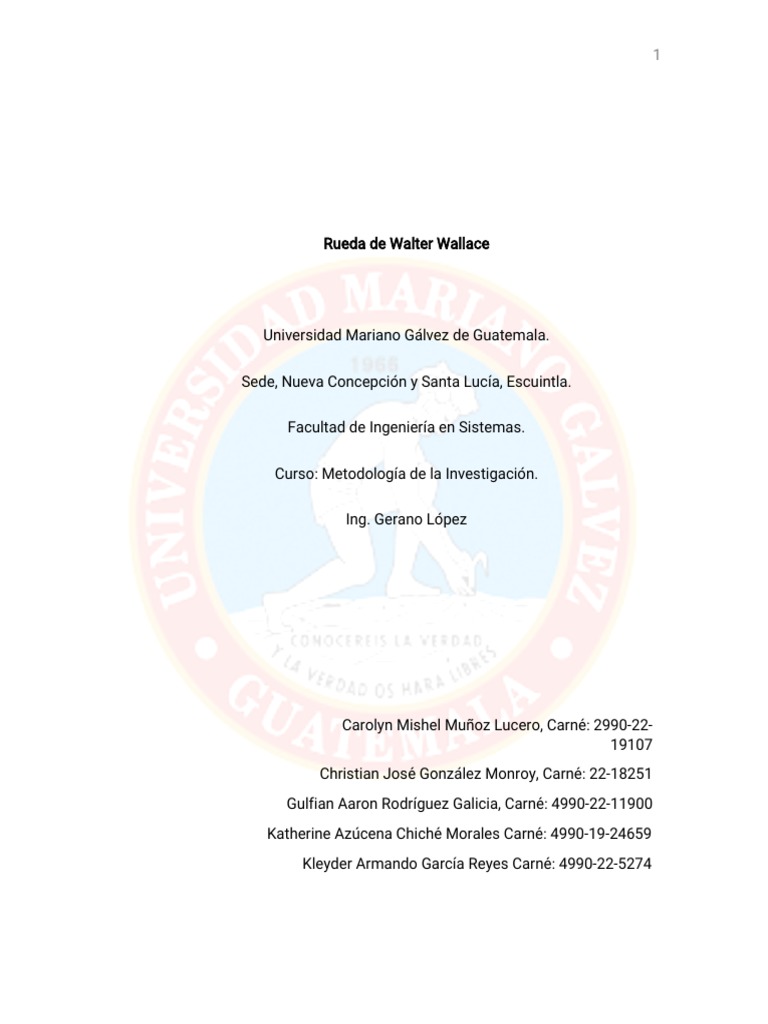 Rueda de Walter Wallace F | PDF