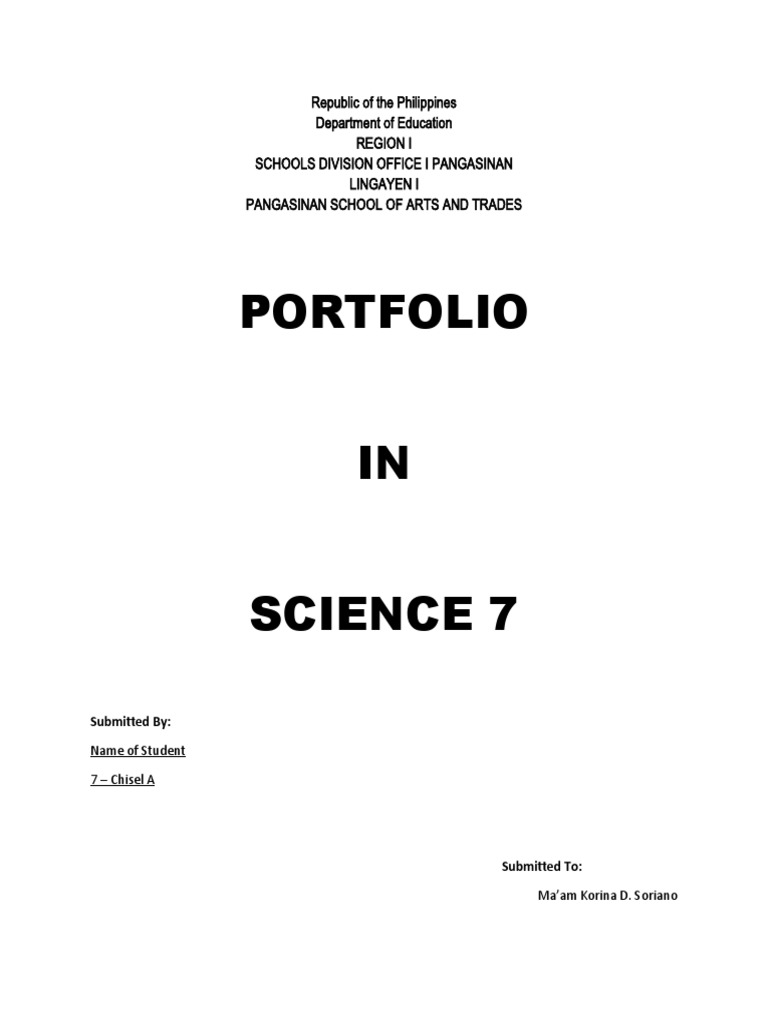 Portfolio Cover For Student | PDF