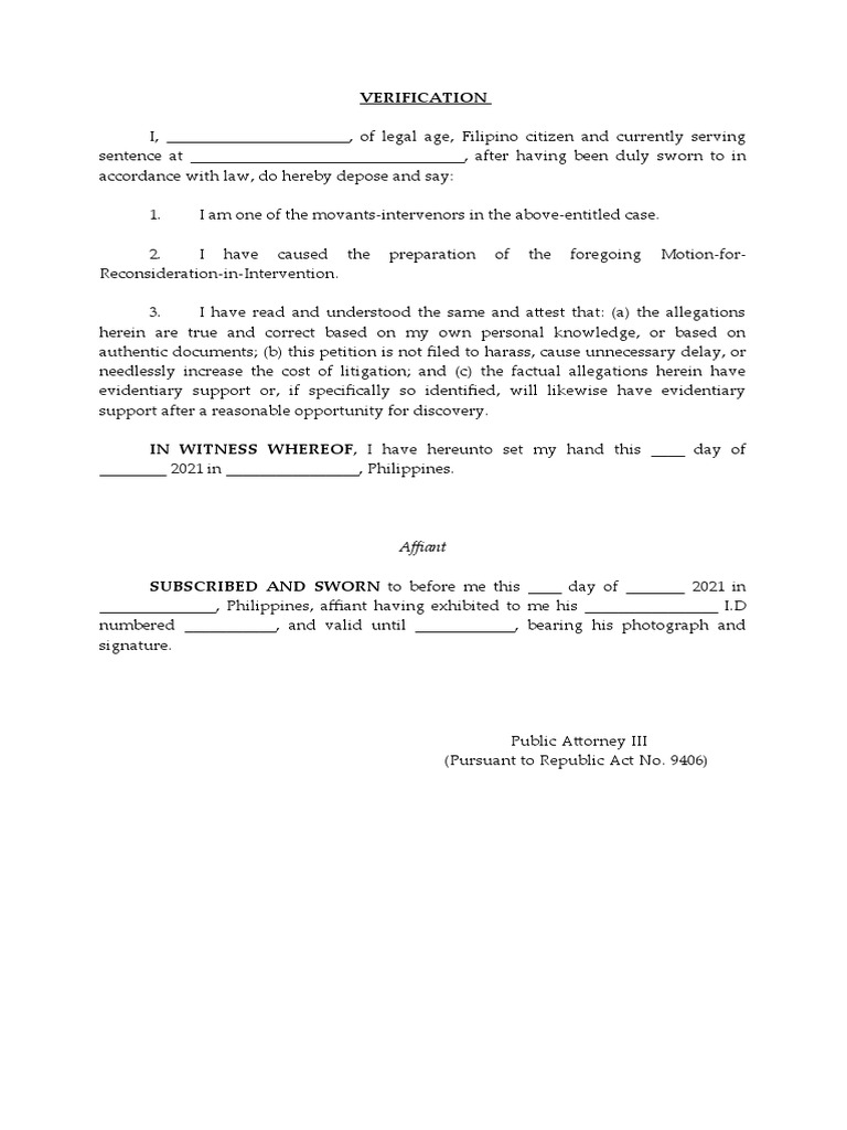 Updated Verification Template | PDF