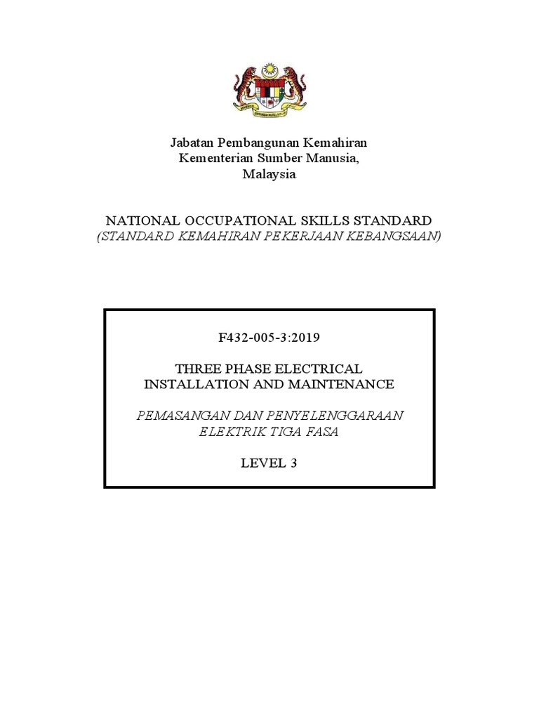 F432-005-3-2019 Three Phase Electrical Installation and Maintenance ...