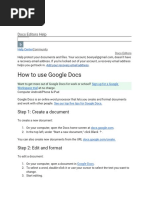 Google Docs Cheat Sheet | PDF