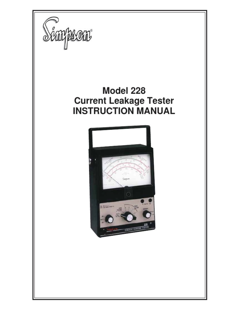Simpson 228 - Instruction Manual | PDF | Root Mean Square | Physical ...