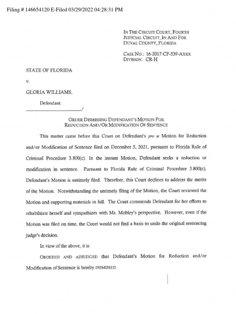 Order Denying Motion For Post-Conviction Relief | PDF | Public Sphere ...