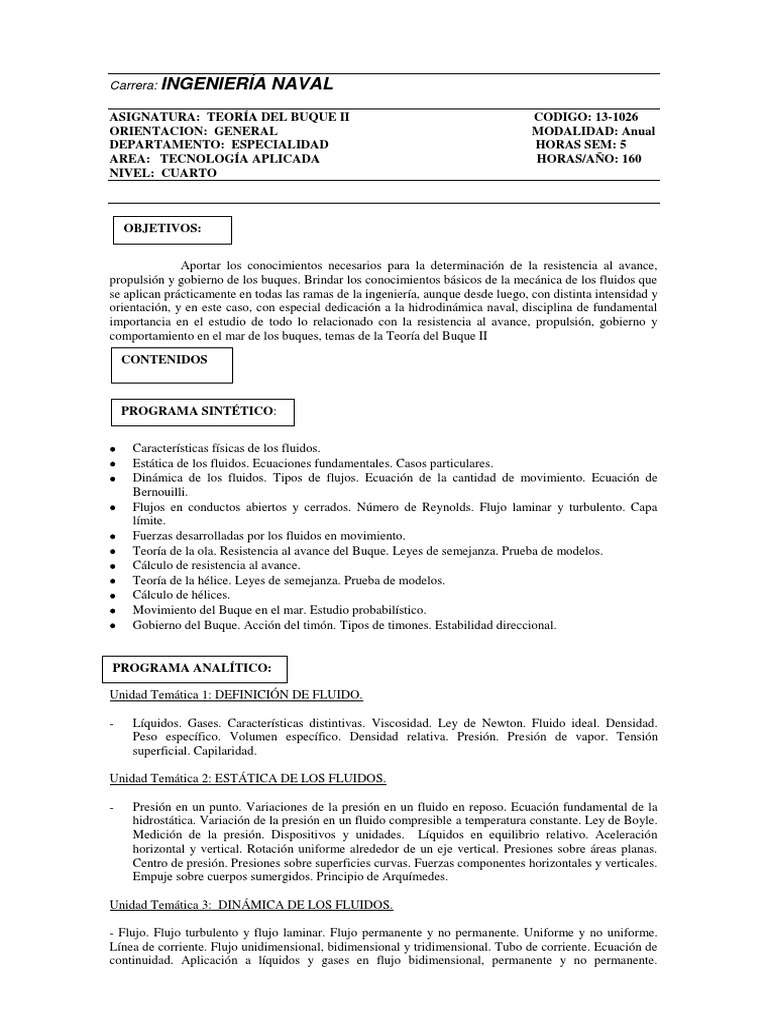 Teoría del Buque II: Hidrodinámica Naval | PDF | Turbulencia | Viscosidad