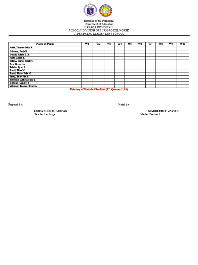 Republic of The Philippine Department of Education Caraga Region Xiii ...
