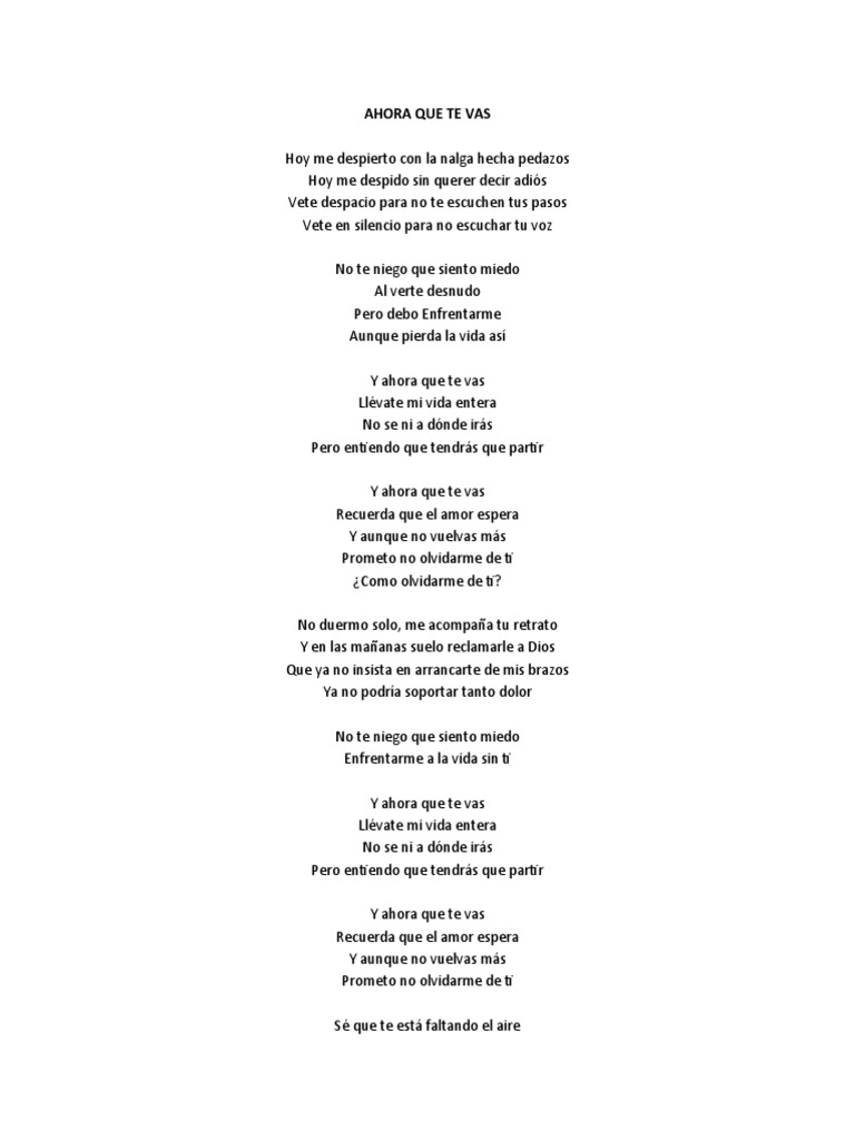 Ahora Que Te Vas | PDF