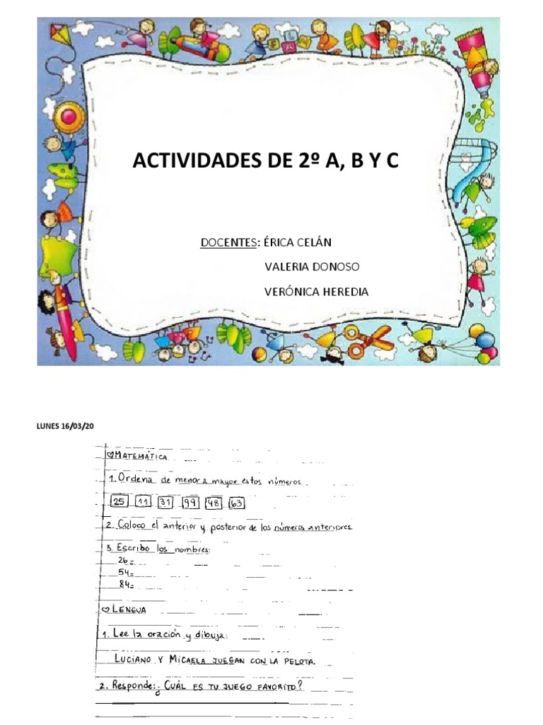 Actividades 2º Grado A, B y C | PDF