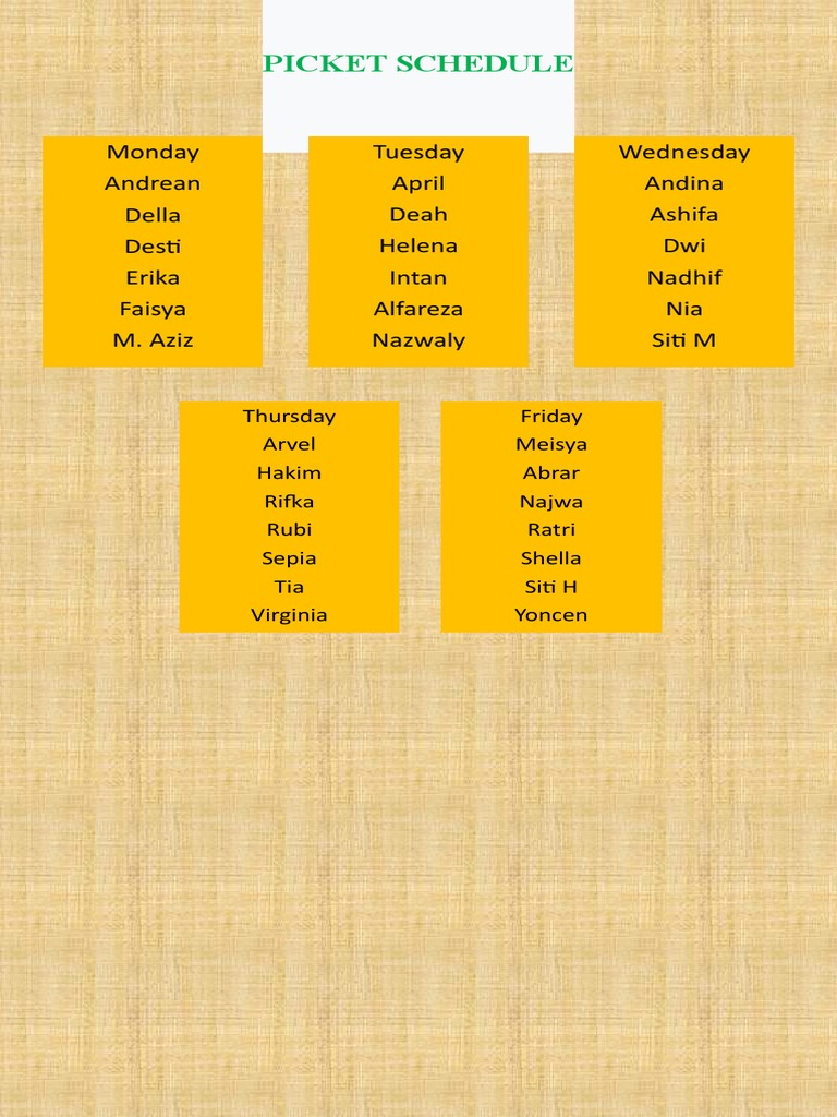 Picket Schedule | PDF