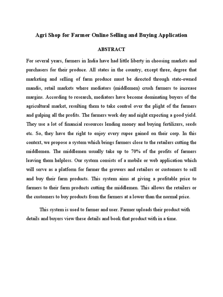 Agri Shop For Farmer Online Selling and Buying Application | PDF ...