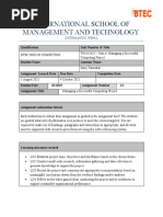 Assignment Brief For HND in Business Unit 6 Managing A Successful ...