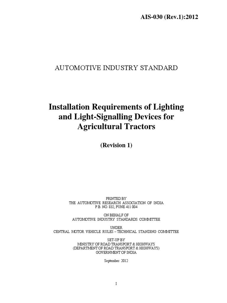 AIS-030 (Rev 1) 2012 Installation Requirements of Lighting and Light ...