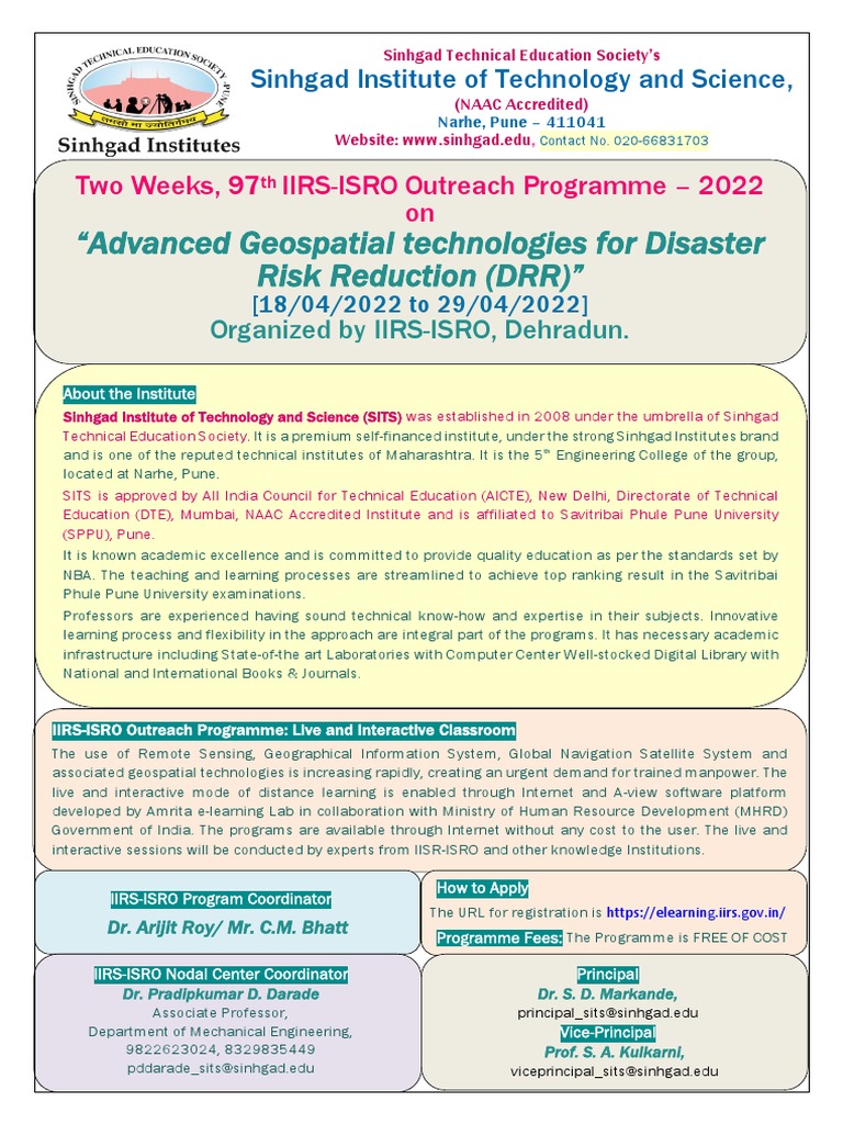 IIRS - ISRO Brochure | PDF | Geomatics | Internet