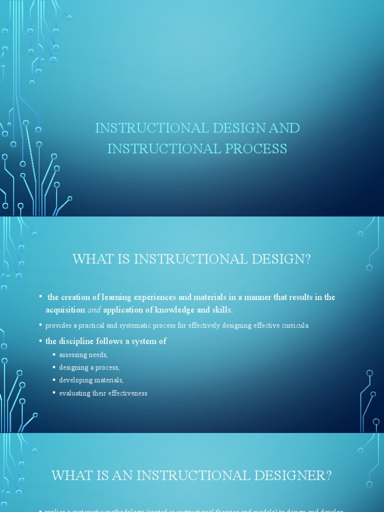 Instructional Design and Process | PDF | Instructional Design | Learning