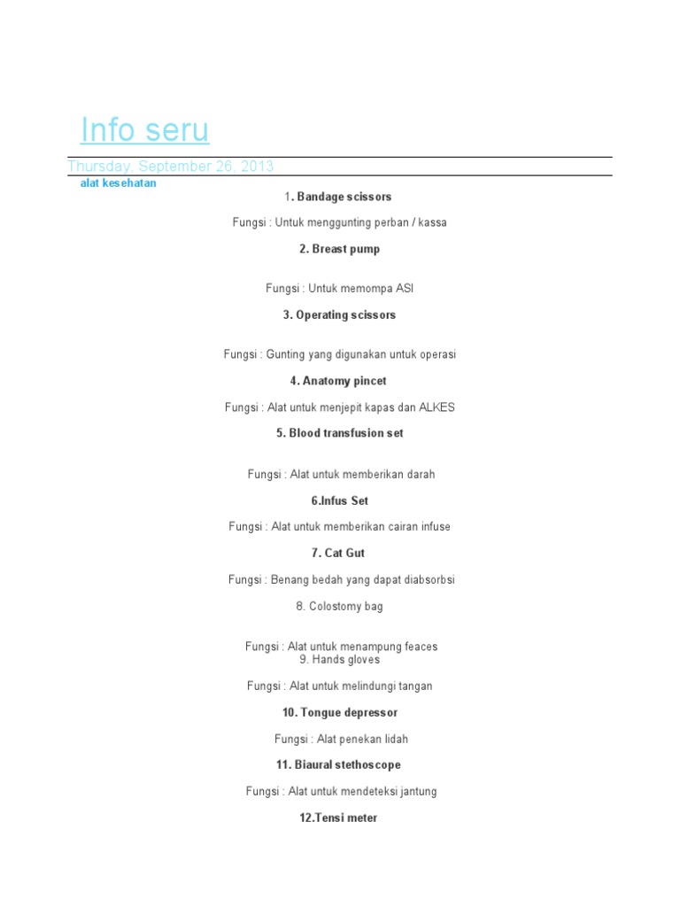 Keterangan Alkes | PDF
