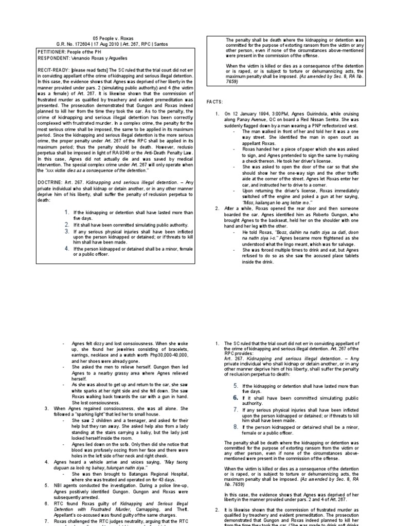 05 People v. Roxas | PDF | Murder | Crimes