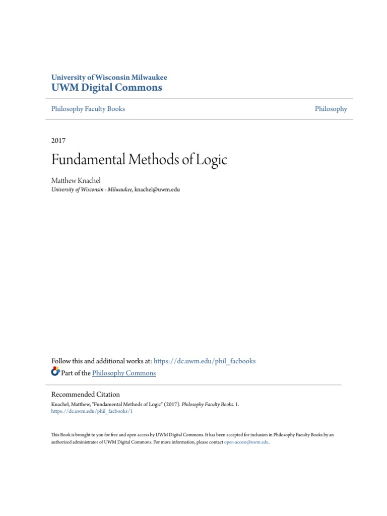 Fundamental Methods of Logic | PDF | Argument | Logical Consequence