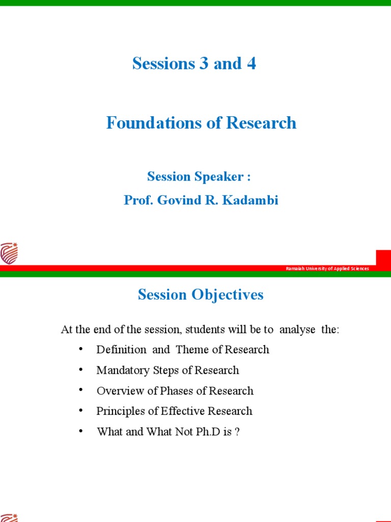 RIC601 - Sessions 3 & 4 | PDF | Science | Scientific Method