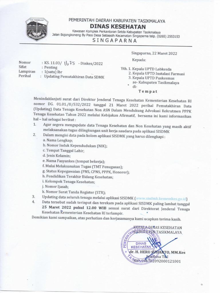 Updating Data SISDMK | PDF