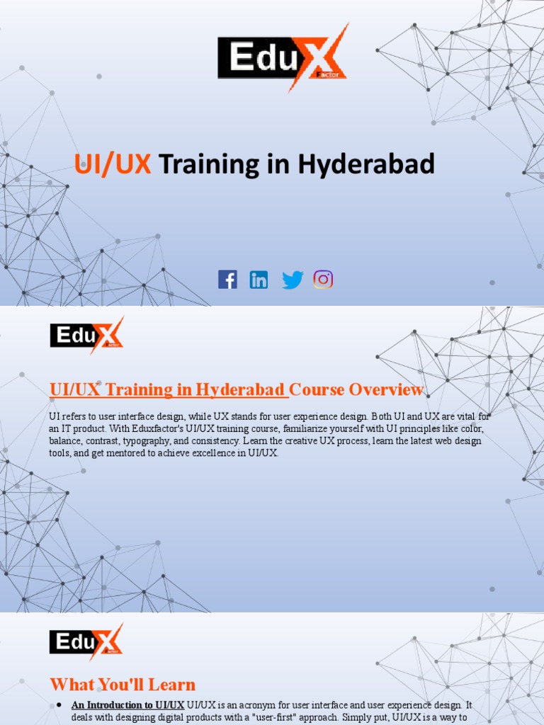 UI/UX Training Course in Hyderabad | PDF | User Interface | Usability
