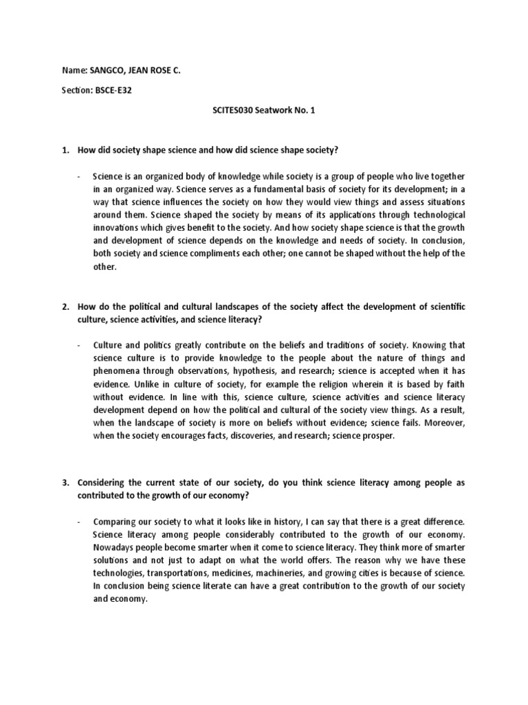 Society and Science: Mutual Influence | PDF | Science | Evidence