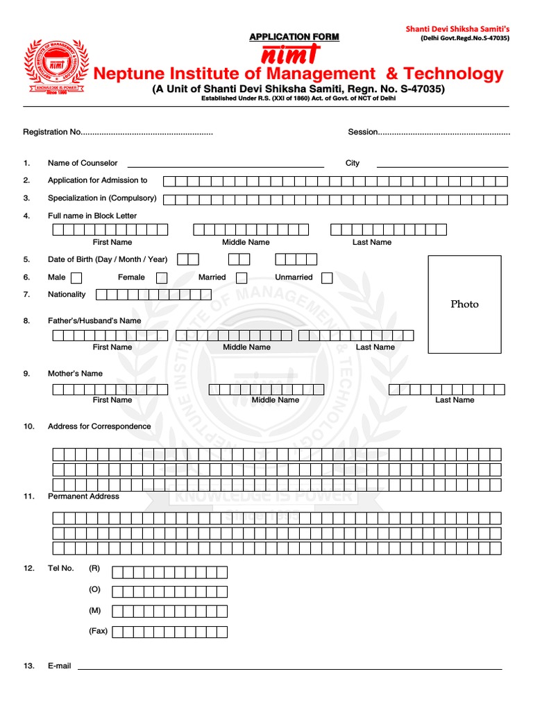 Nimt Form | PDF | Cheque