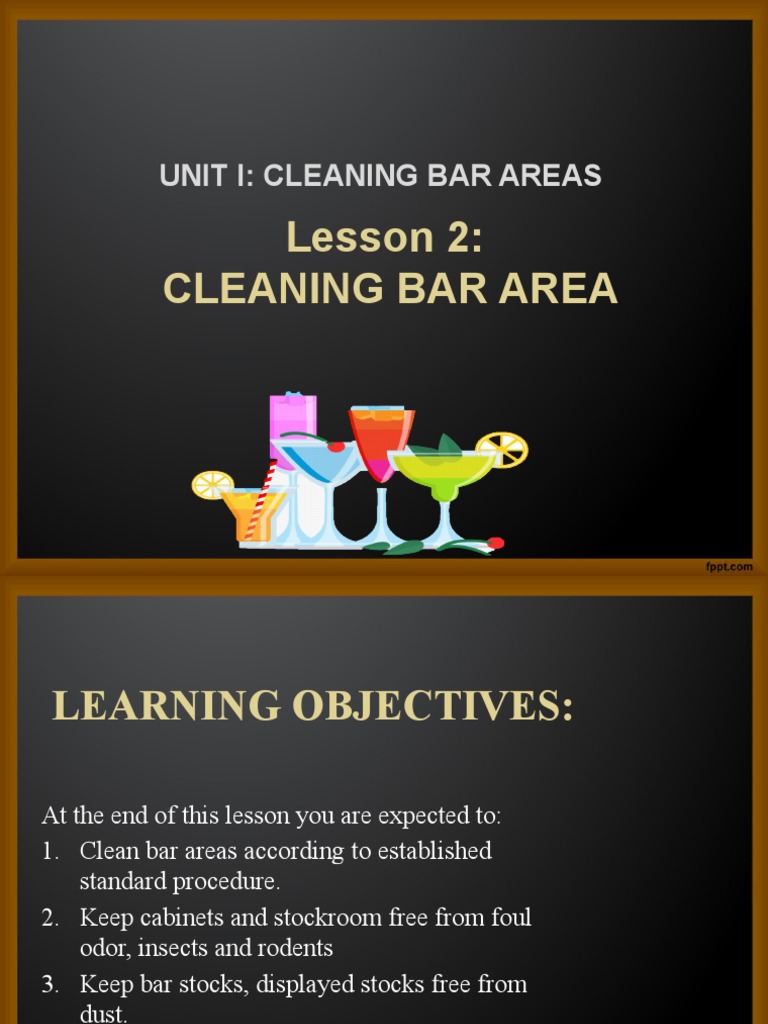 Cleaning Bar Area | PDF | Refrigerator | Sink