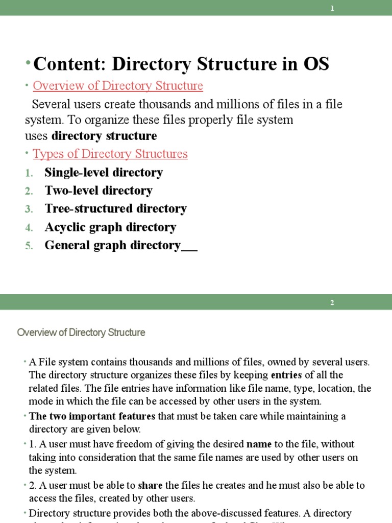 Content: Directory Structure in OS | PDF | Directory (Computing) | Computer File