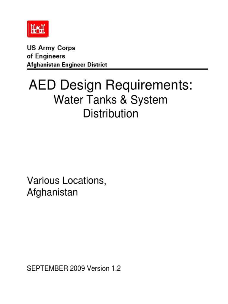 Water Tank Design Requirements for AED | PDF | Water Supply Network | Pump