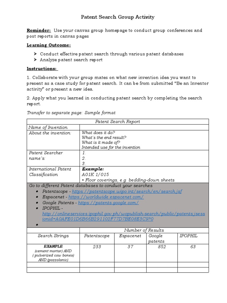 Patent Search Group Project Guide | PDF | Invention | Prior Art