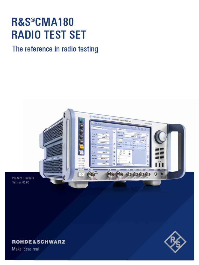 2.1. R&S CMA180 Radio Test Set | PDF | Modulation | Radio