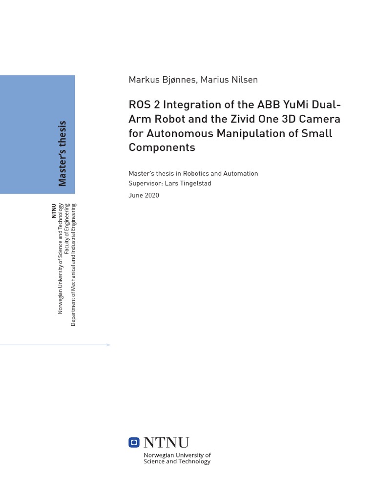 Autonomous Manipulation of Small Components (ABB Yumi Dual-Arm Robot) | PDF