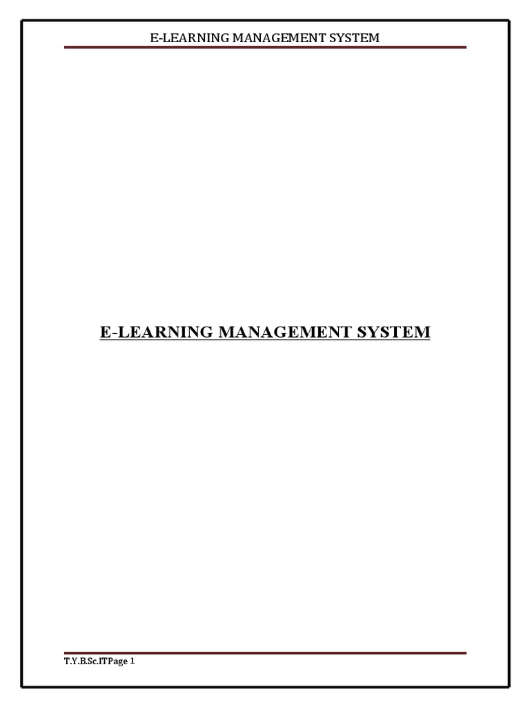 E-Learning Management System | PDF | Computing | Learning