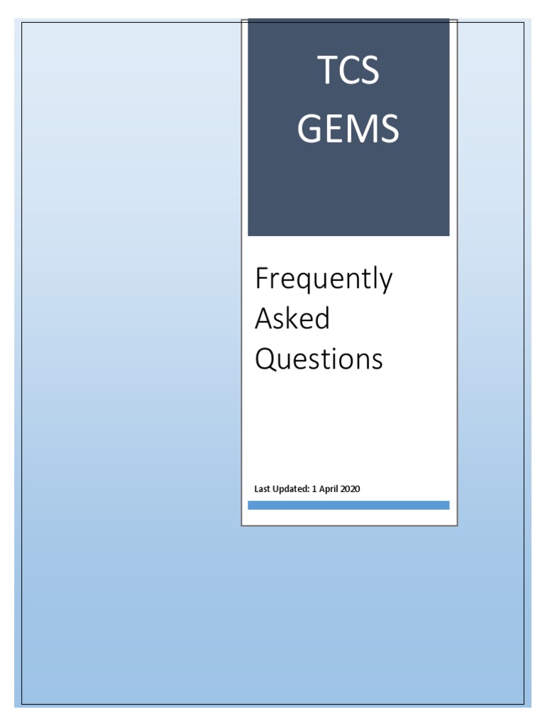TCS Gems: Frequently Asked Questions | Download Free PDF | Gift Card ...