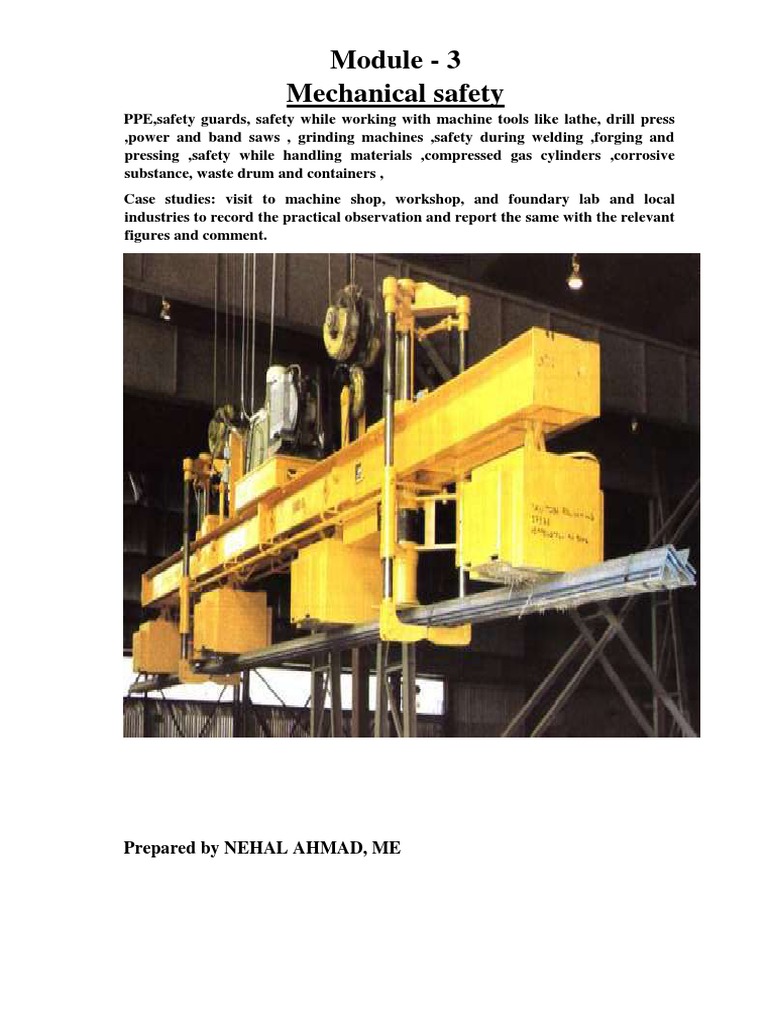 Module 3. Mech Safety. | PDF | Personal Protective Equipment | Welding