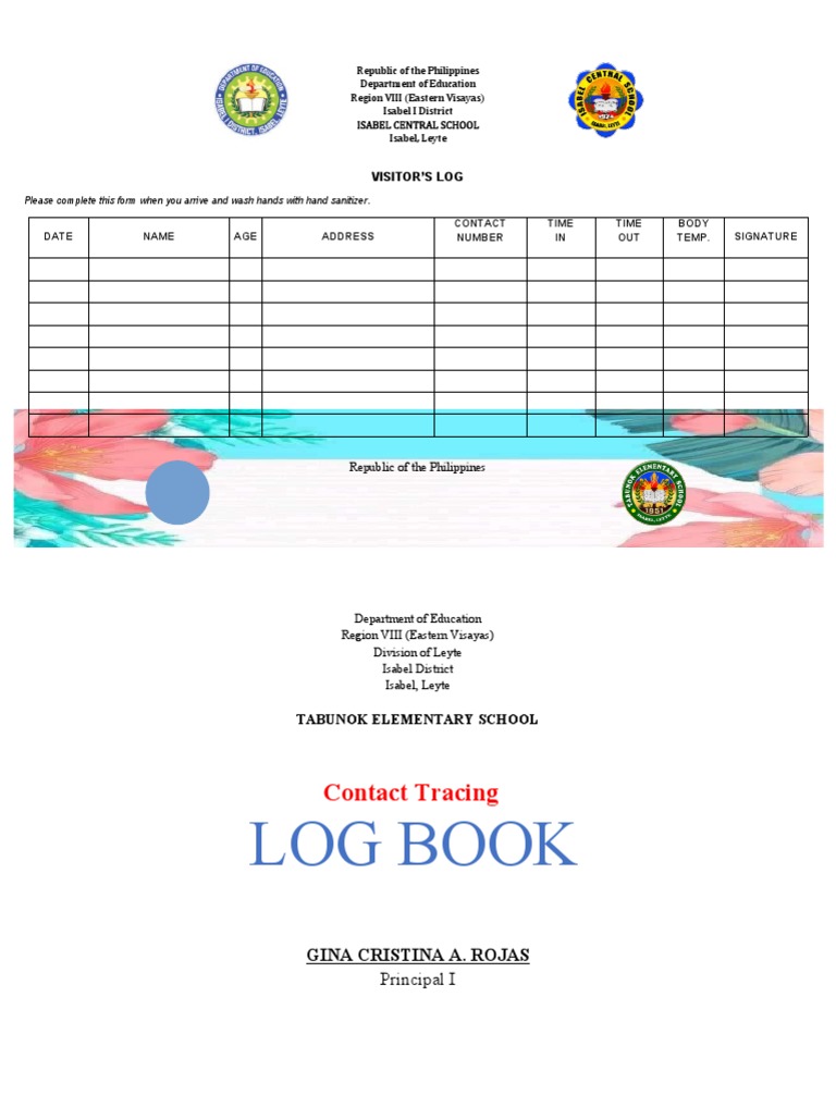 Contact Tracing Logbook 1 | PDF