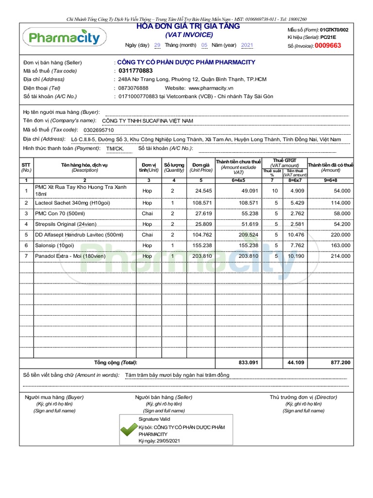Hoa Don Mua Thuoc | PDF
