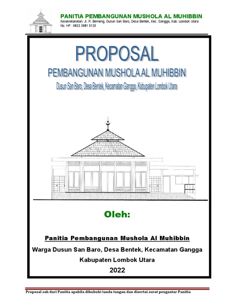 Proposal-Mushola-Al-Muhibbin Pengadaan Sound System | PDF