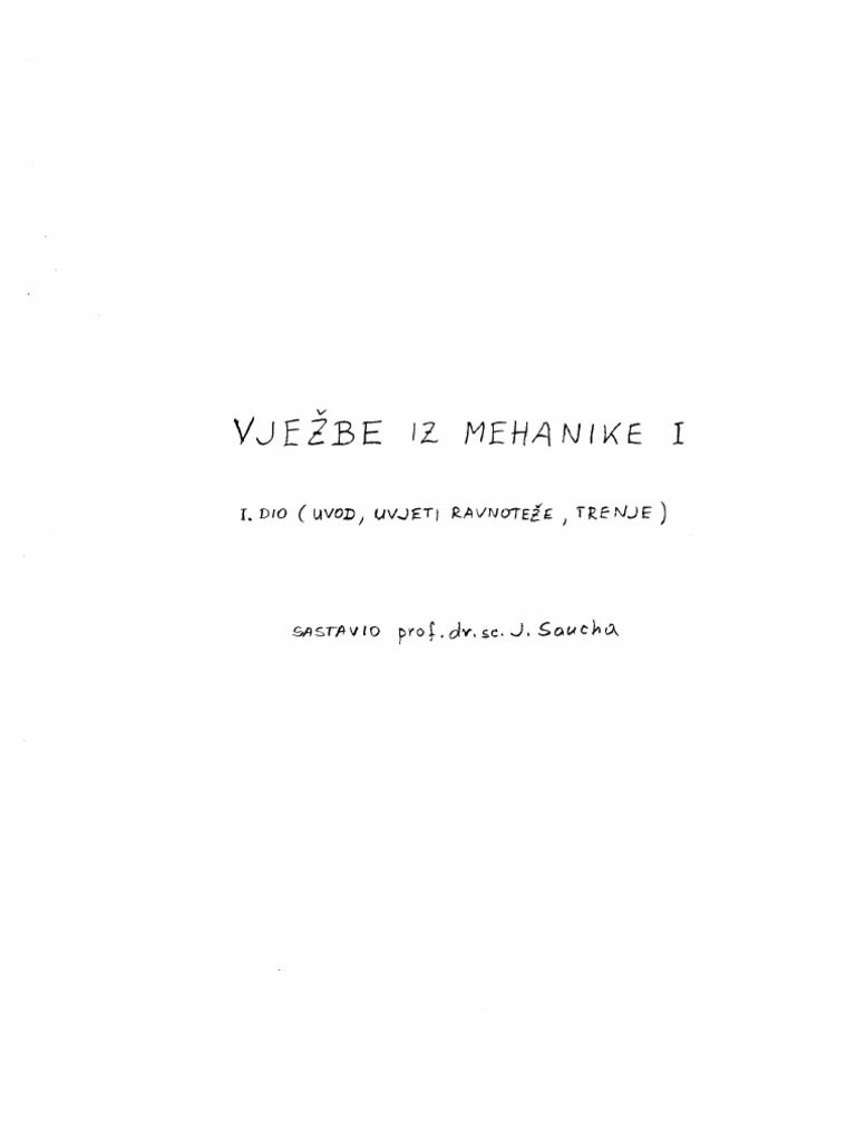 Mehanika I Vjezbe Saucha Komplet | PDF
