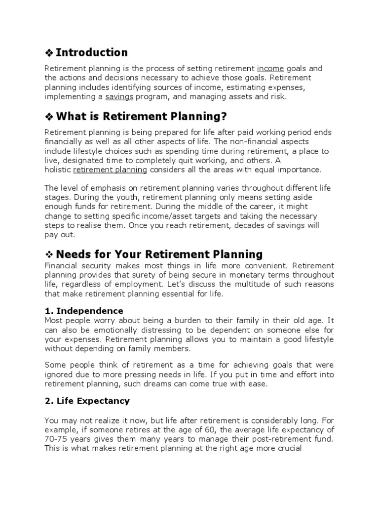 Retirement Planning | PDF | Retirement | Investing
