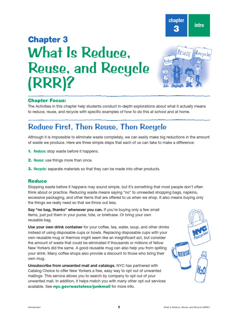 What Is Reduce, Reuse, and Recycle (RRR) ? | PDF | Recycling | Reuse